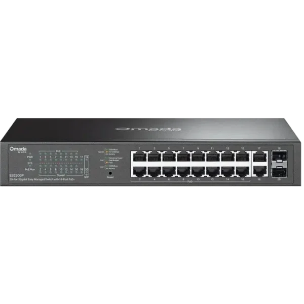 20-Port TP-Link Omada ES220GP Gigabit Managed Switch with PoE+ ...