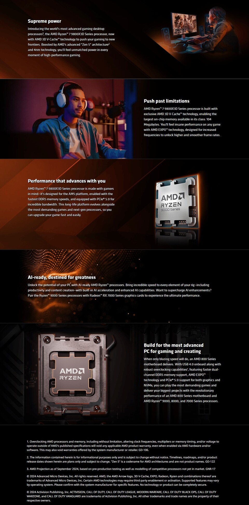 AMD AM5 Ryzen 7 9800X3D 8 Core CPU (No Cooler) 100-100001084WOF ...