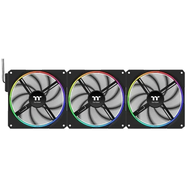 3x140mm Thermaltake TS140 EX RGB Magnetic Case Fan 3 Pack Black ...