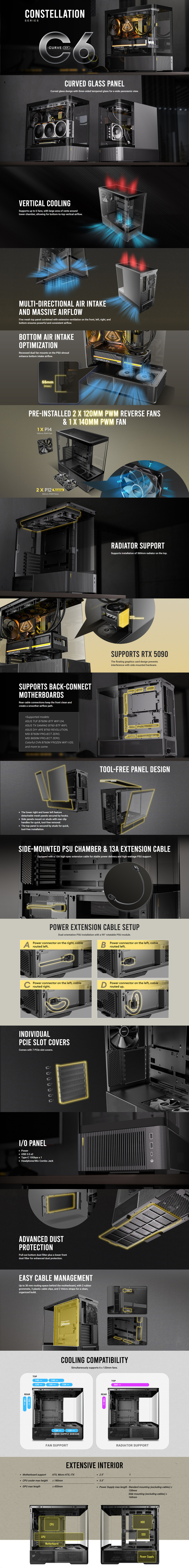 Antec C6 CURVE AIR Mid Tower ATX Case Black - Computer Alliance